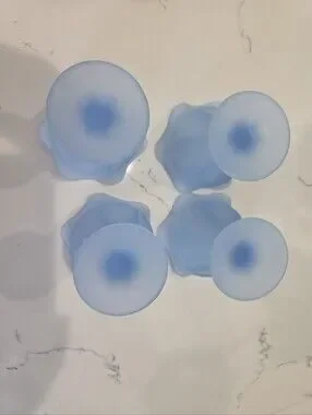 Dining | Vintage 4pc Set Indiana Light Blue Frosted Glass Sherbet Fruit ...